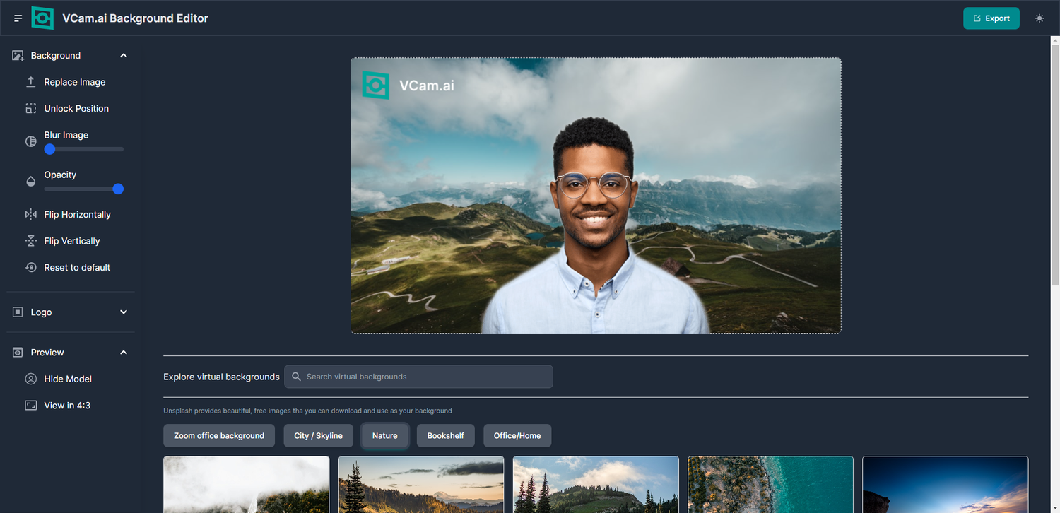 FREE Virtual Background Editor | VCam.ai